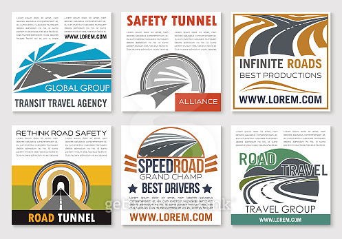 Road travel and traffic safety flyer template 이미지 (669829672) - 게티이미지뱅크