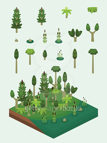 Isometric Carboniferous Era Plants Set 이미지 (643666612) - 게티이미지뱅크