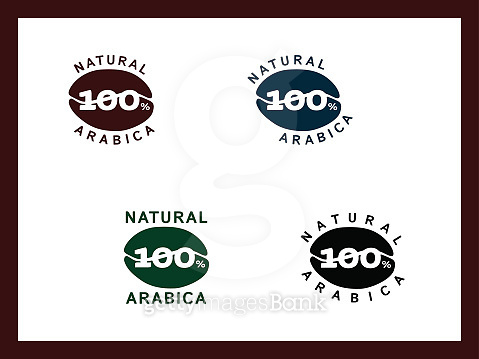 100% arabica coffee sticker (672475208) 일러스트, 무료 일러스트, 아이콘, 무료 아이콘 - 게티 ...