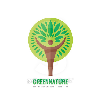 Human tree - vector logo template. Ecology sign. Nature symbol. Eco ...