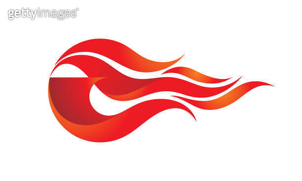 Fireball - vector sign template concept illustration. Fire flame sign ...