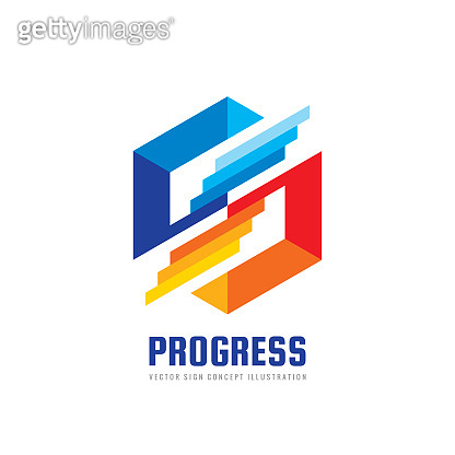 Progress - vector sign template concept illustration. Cooperation ...