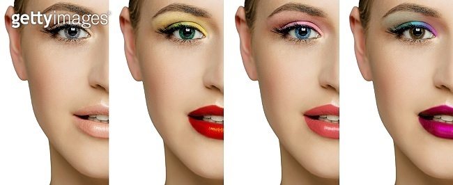 collage, different types of makeup on one woman 이미지 (882477300) - 게티이미지뱅크