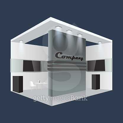 Creative exhibition stand design. Booth template. Corporate identity ...