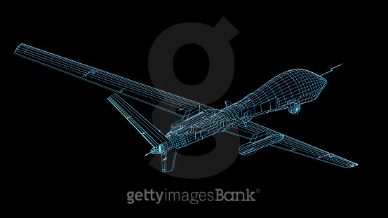 3D Rendering of UAV Drone shown with wireframe 이미지 (645935612) - 게티이미지뱅크