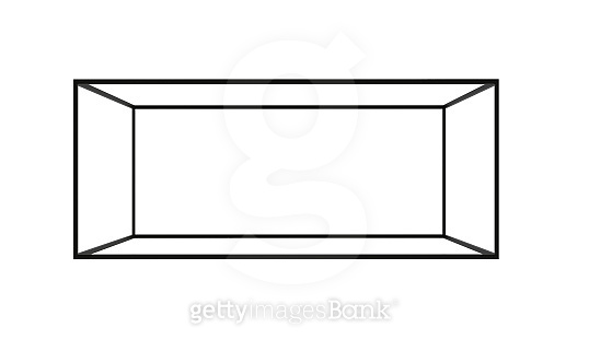 3D Black Empty Box Frame isolated on white background, clipping path ...
