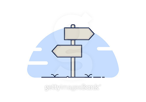 Road sign with two empty boards for text. Vector design concept can be ...