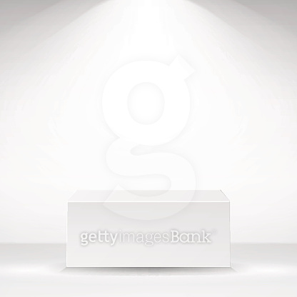 White Square Platform Vector. White Interior Background. Vector ...