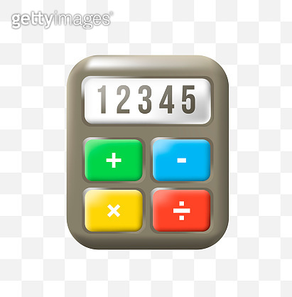 Cute Calculator Icon on Transparent Background 이미지 (875434816) - 게티이미지뱅크