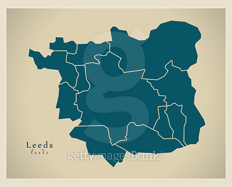 Modern City Maps - Leeds with boroughs England illustration 이미지 ...