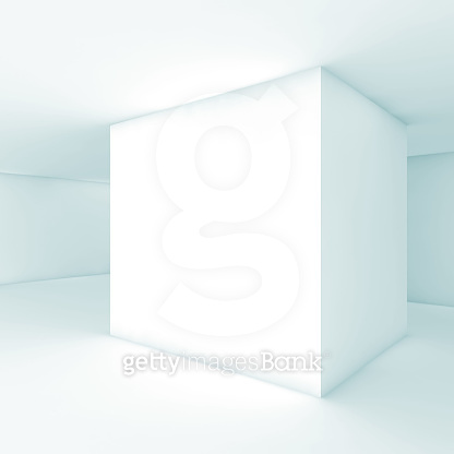 Abstract white empty interior with cubic column 3d 이미지 (841118132) - 게티 ...