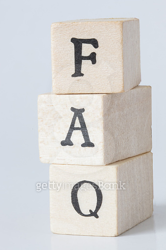 wooden cube written as FAQ,faq word made with building blocks ...