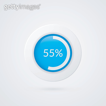 55 percent pie chart. Percentage vector infographics. Circle diagram ...