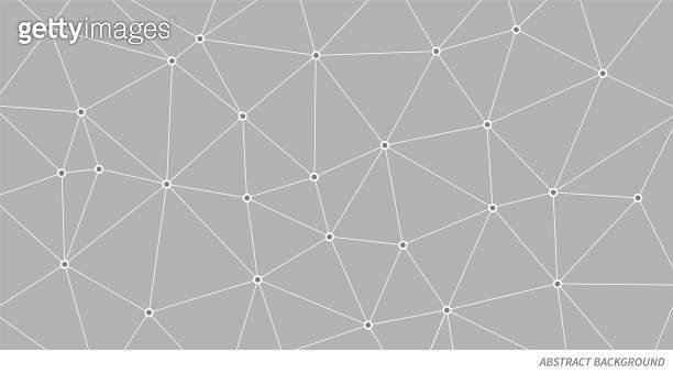 Abstract vector triangle pattern. Geometric polygonal network background. Gray and white ...