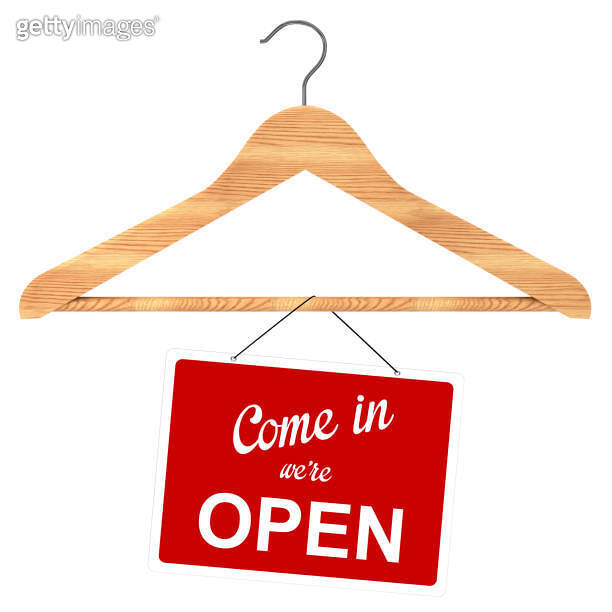 Coat hanger shop open sign 이미지 (697842212) - 게티이미지뱅크