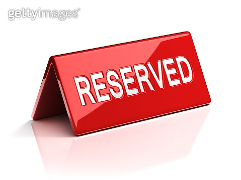 Reserved desk sign 3d isolated illustration 이미지 (896371984) - 게티이미지뱅크