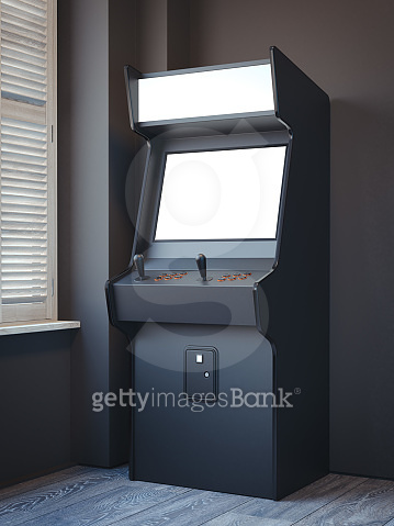 Old gaming machine in a room with windows. 3d rendering 이미지 (630038904 ...