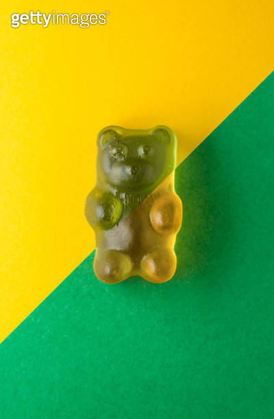 Gummy bear candy on paper diagonal still life composition (674604384 ...