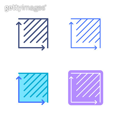 Area concept symbols. Dimension and measuring vector outline icon set ...