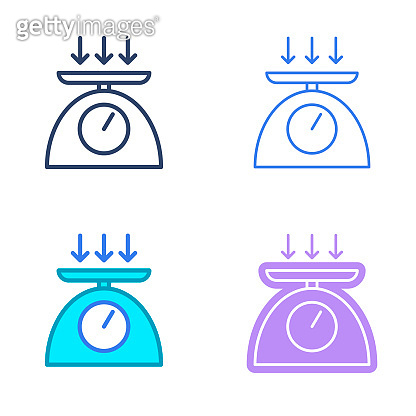 Weight concept symbols. Dimension and measuring vector outline icon set ...