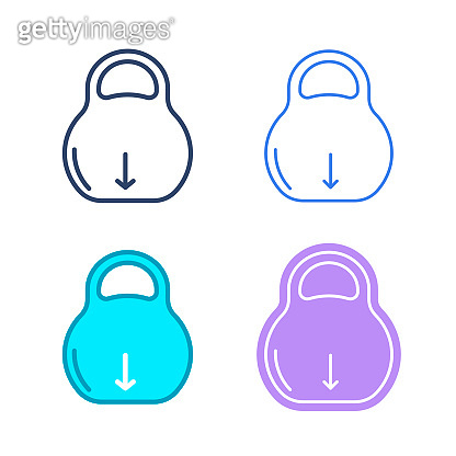 Weight concept symbols. Dimension and measuring vector outline icon set ...