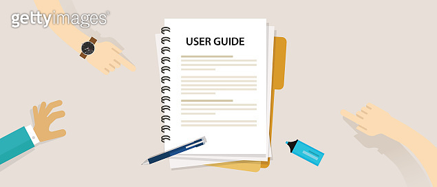 user guide document on table book manual 이미지 (824634176) - 게티이미지뱅크