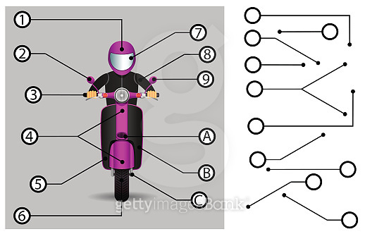 Schematic pointers. Extension lines to indicate the details of the ...