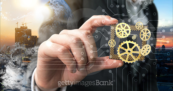 Industry 4.0 , Machine learning and artificial intelligence concept ...