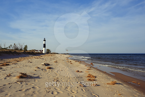 Big Sable Point Lighthouse in dunes, built in 1867 이미지 (674146772) - 게티 ...