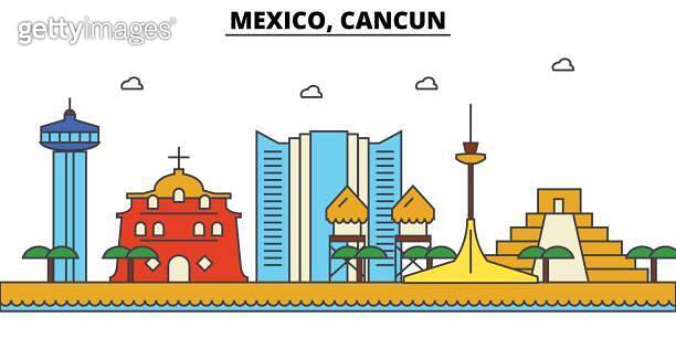 Mexico, Cancun. City skyline: architecture, buildings, streets ...