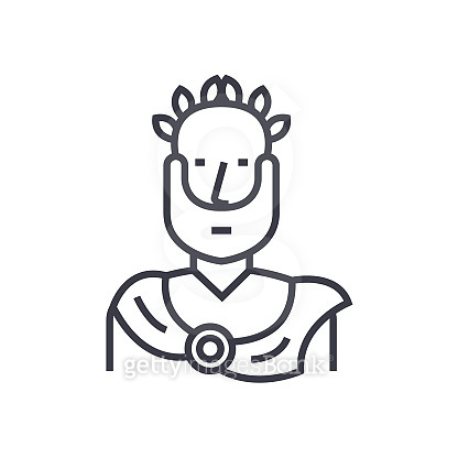 aristotle, greek philosopher concept vector thin line icon, symbol ...