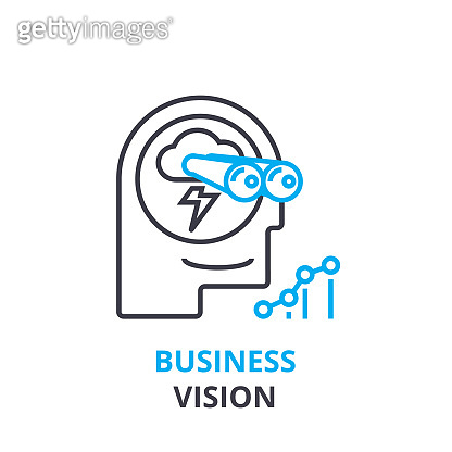 Business vision concept , outline icon, linear sign, thin line ...