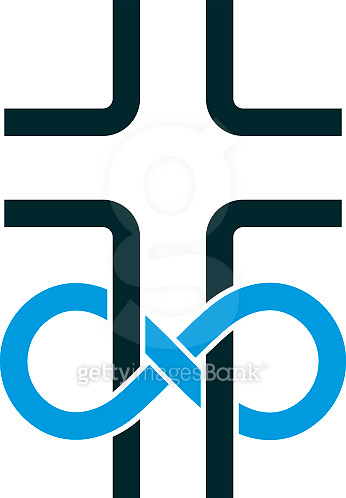 Immortal God conceptual symbol combined with infinity loop sign and ...