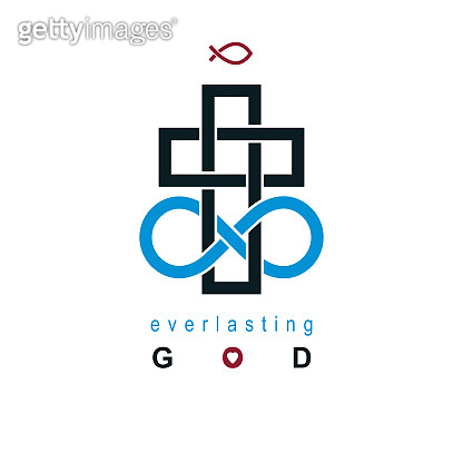 Immortal God conceptual symbol combined with infinity loop sign and ...
