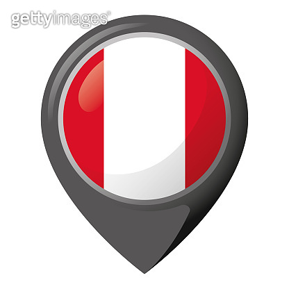 Icon representing location pin with the flag of Peru. Ideal for ...
