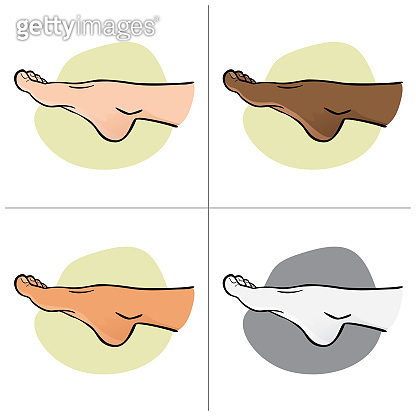 Illustration person, human foot, ethnic, side view. Ideal for catalogs ...