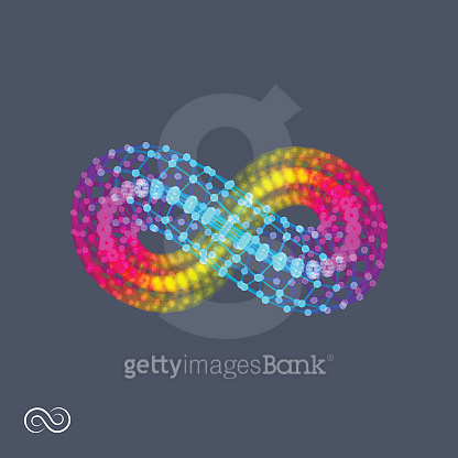 Infinity symbol. 3D design element, emblem, icon. Connection structure ...