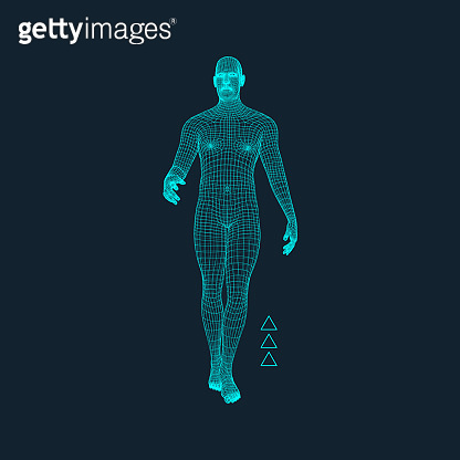 3D Model of Man. Polygonal Design. Geometric Design. Business, Science ...