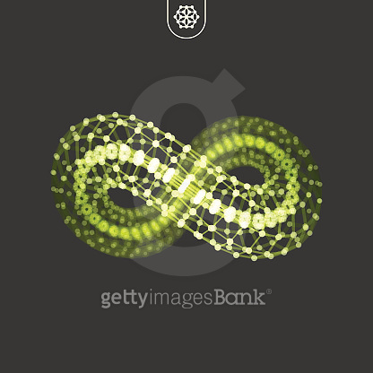 Infinity symbol. 3D design element, emblem, icon. Connection structure ...