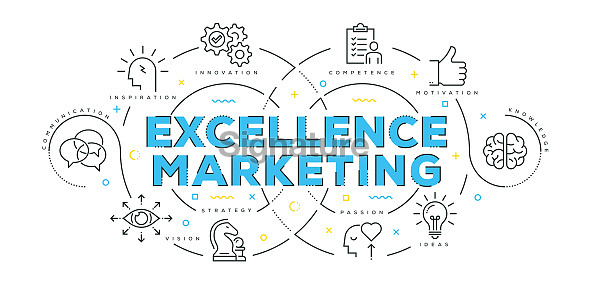 Modern Flat Line Design Concept of Excellence Marketing 이미지 (870470626 ...
