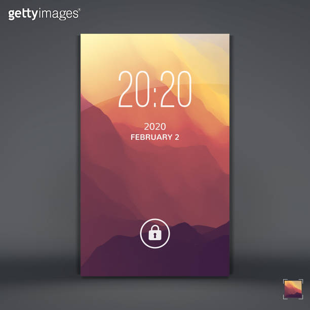 Modern Lock Screen for Mobile Apps. Mobile Wallpaper. Vector ...