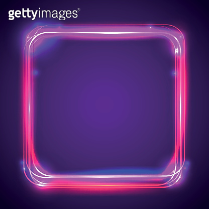 Vector round light frame. Shining square banner. (847709920) 일러스트, 무료 ...
