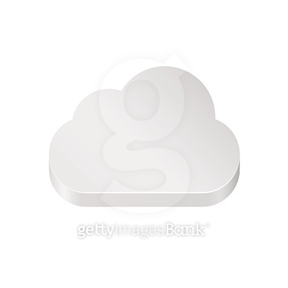Cloud 3d icon metal on a white background, Vector illustration ...