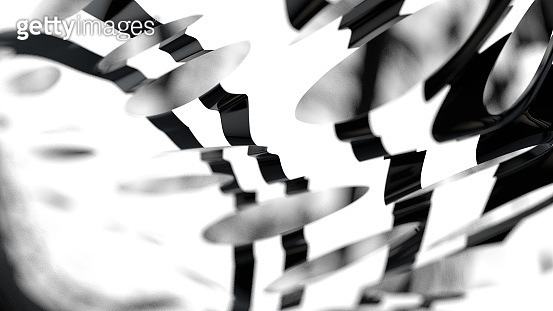 Dual Graph Displacement, 3D Rendering Composition, Blur Bokeh Defocused ...