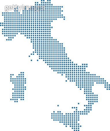 Italy dotted map. Italy map dots. Highly detailed pixelated Italy map ...
