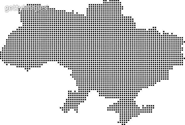 Ukraine map dots. Dotted Ukraine map vector outline. Highly detailed ...