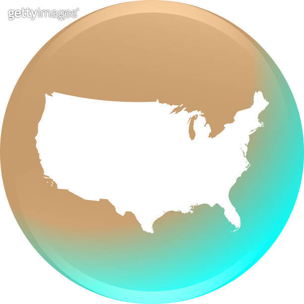 USA map icon vector outline illustration in an abstract 3D background ...