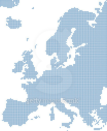 Europe dotted map. Europe map dots. Highly detailed pixelated Europe ...