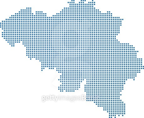 Belgium dotted map. Belgium map dots. Highly detailed pixelated Belgium ...
