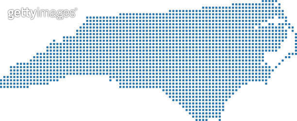 Highly detailed North Carolina map dots. Dotted North Carolina state of ...